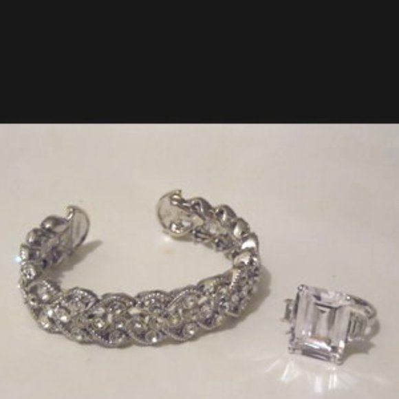 Joan Boyce | Jewelry | Joan Boyce Woven Crystal Bracelet And Ring Set ...
